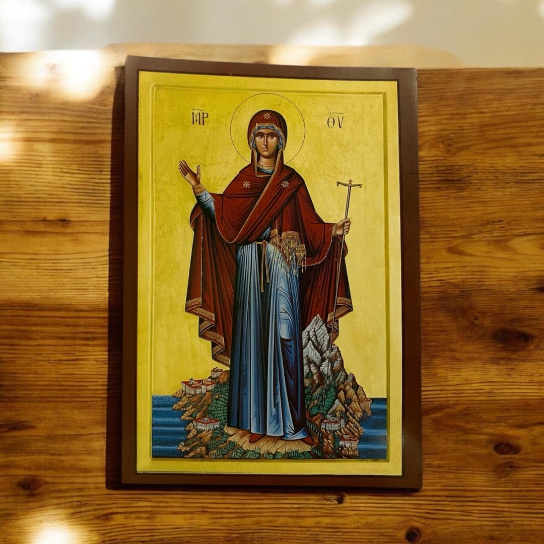 Theotokos "our Lady Abbess of Mount Athos" - Byzantine Icon - Etsy