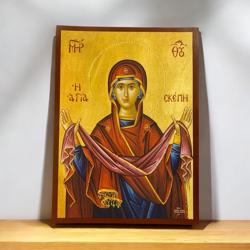 Icon Theotokos Protection - Etsy