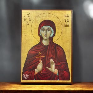 Handmade Saint Natalia Byzantine Icon, Wood Orthodox Art - Etsy