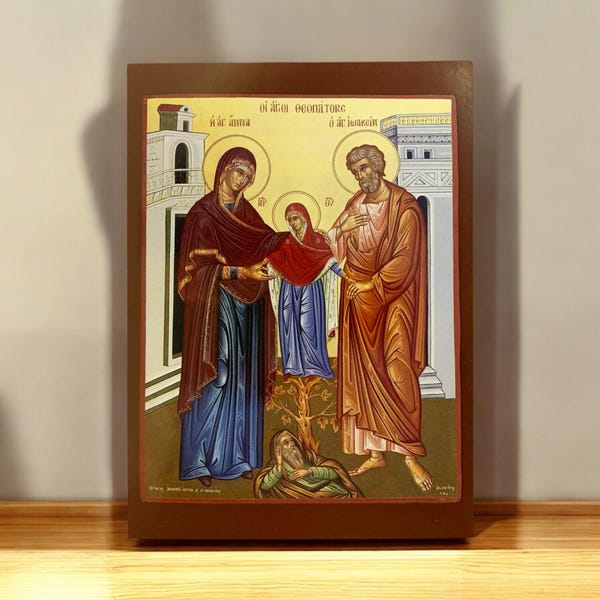 Greek Icon St Anne - Etsy UK