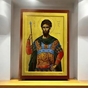 Saints Theodore the Tyro & Theodore Stratelates – Handmade Wooden Icon ...
