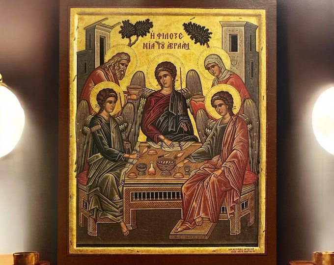 The Holy Trinity Archangels the Hospitality Religious Art Byzantine ...