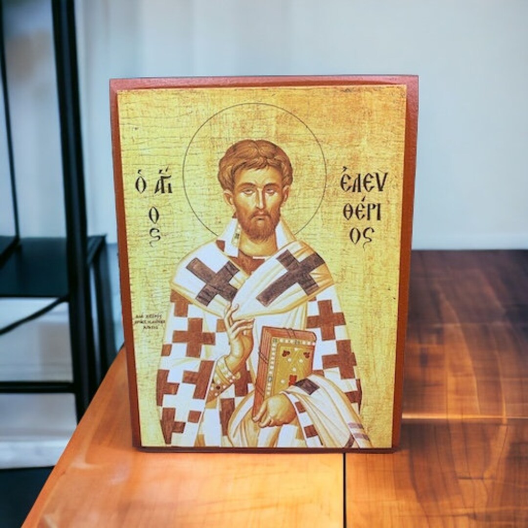 Saint Eleftherios, Byzantine Icon , Icon Made of Wood, Handmade Icon ...