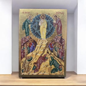 Byzantine Icon of the Transfiguration of Christ | Silkscreen on Canvas ...