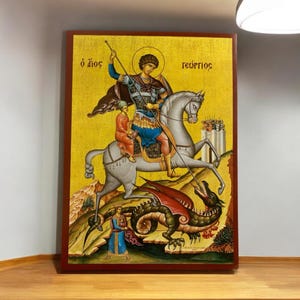 Saint George – Handmade MDF Wood Icon - Etsy