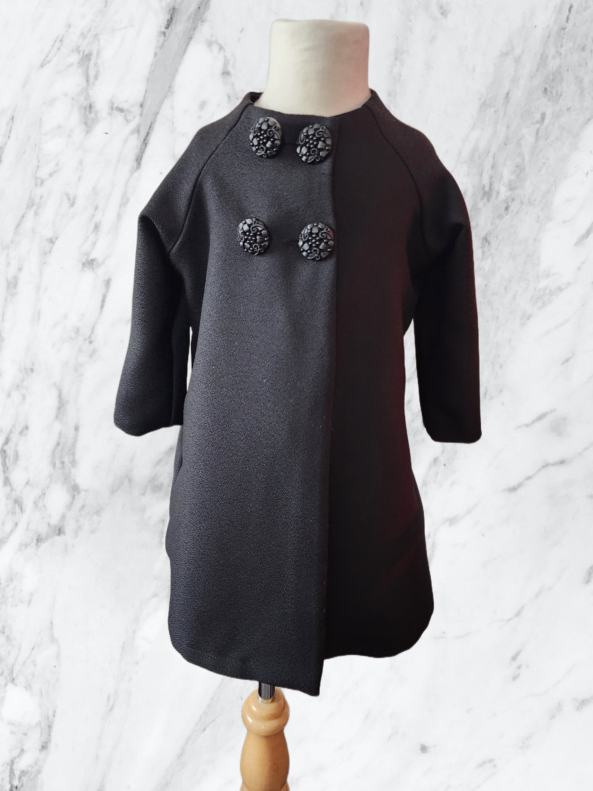 Classic Elegant Black Swing Coat Spring and Fall Cozy Coat Gothic Black ...