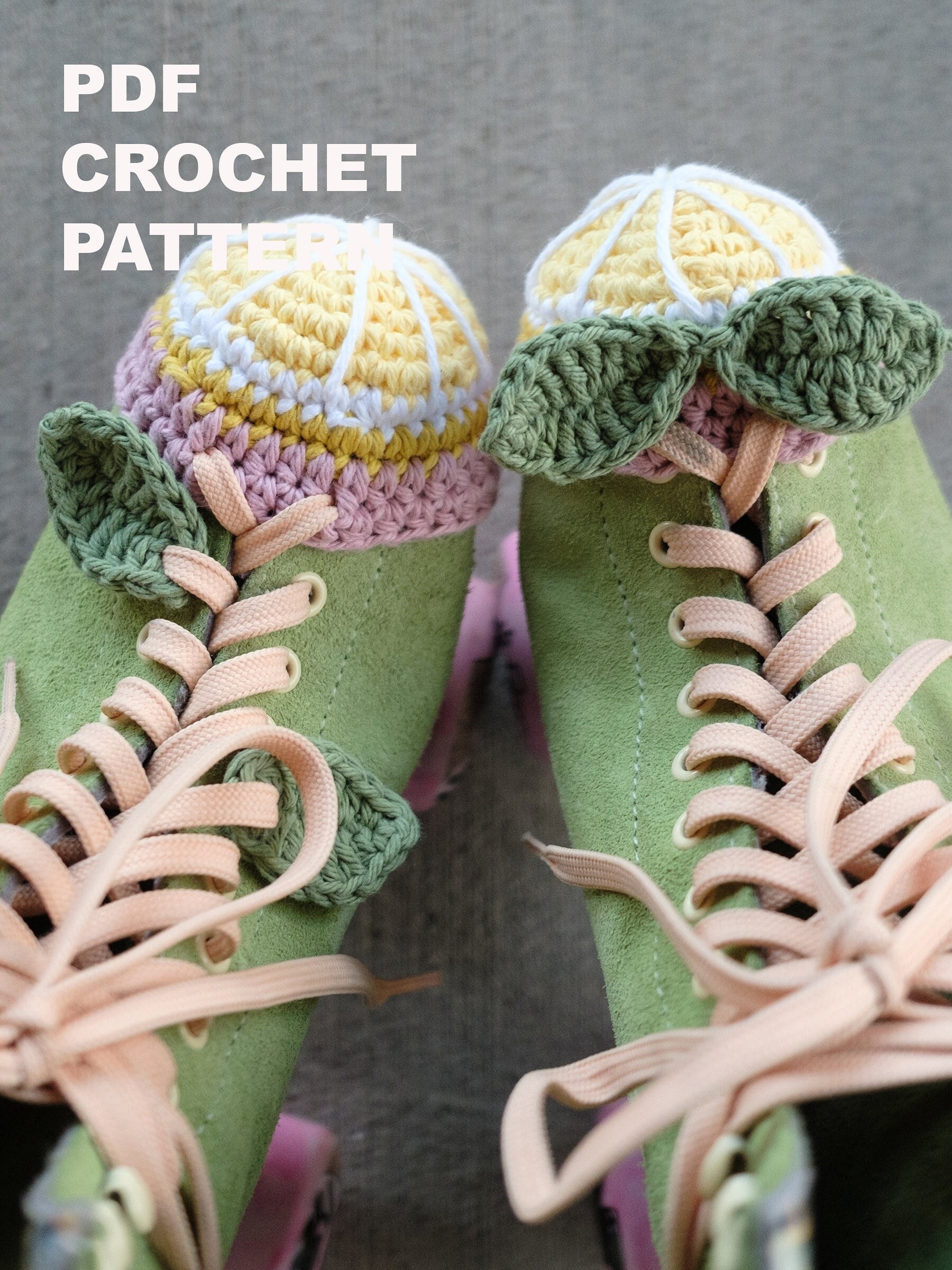 Roller Skate Toe Guard CROCHET PATTERN Pink Lemonade - Etsy