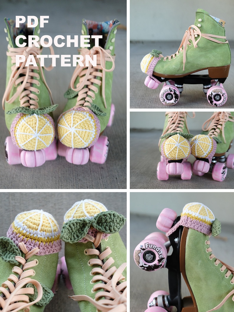 Roller Skate Toe Guard CROCHET PATTERN Pink Lemonade - Etsy
