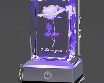 Enchanting Red Rose in LED Glass Dome, Romantic Home-decor and Perfect ...