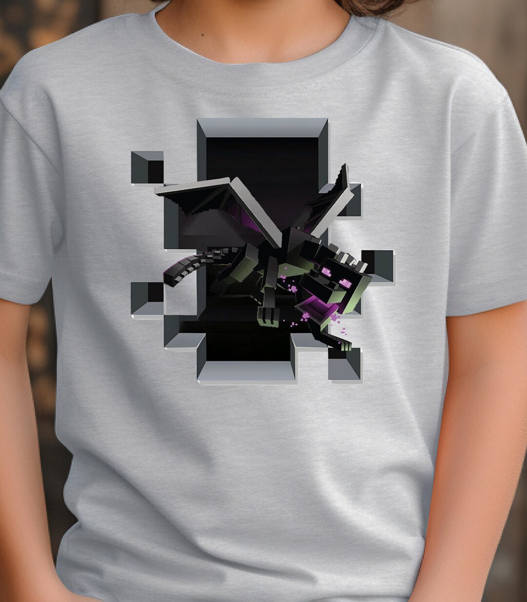 Kids Shirt, Minecraft Ender Dragon, Gift for Gamer, Minecrafter Shirt ...