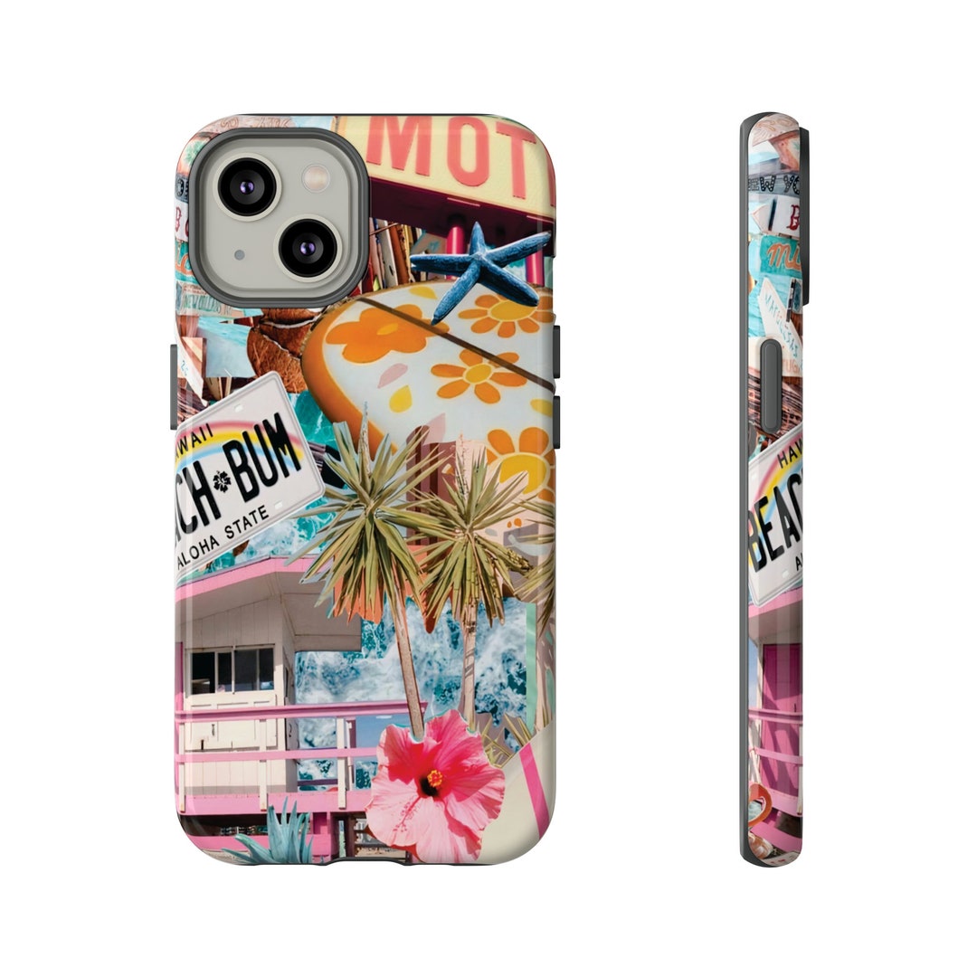 Hawai Beach Collage Phone Case Summer Vibes Palm Tree Cover Silicone ...