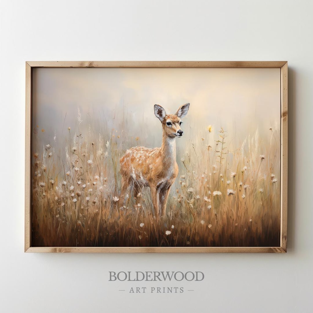 Fallow Deer in Wildflowers - Etsy