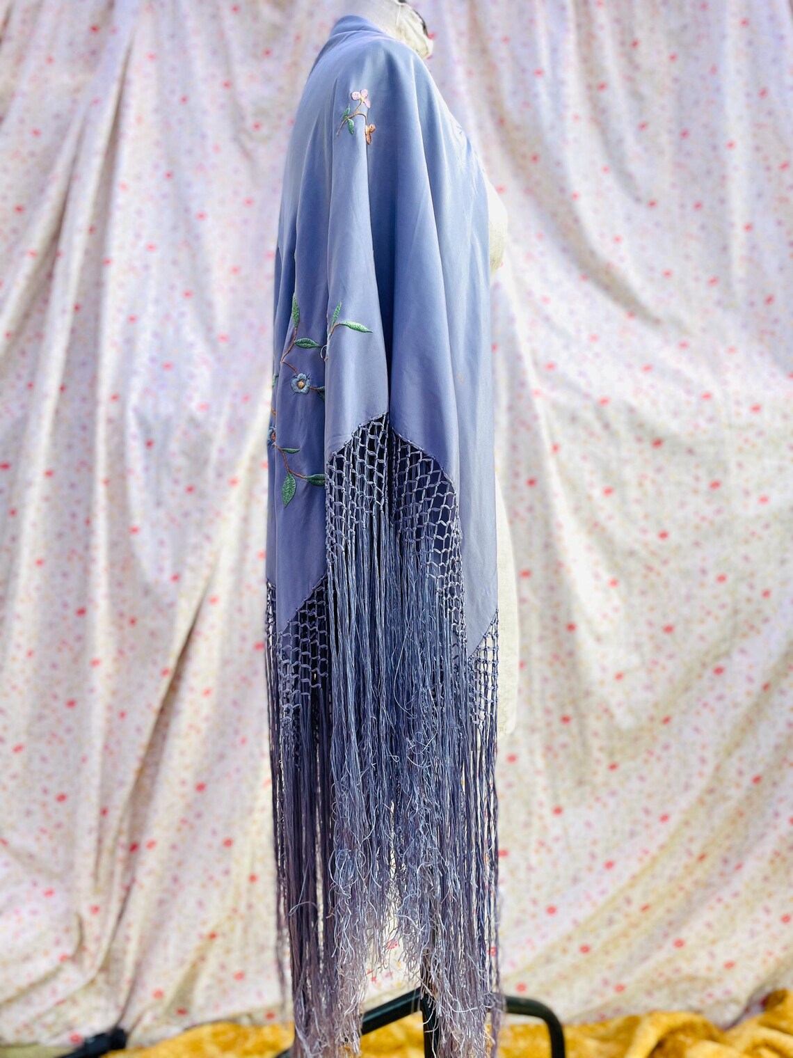 Edwardian Silk Embroidered Shawl - Etsy