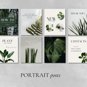 Plant Shop Canva Template Editable, Houseplants Social Media Content ...
