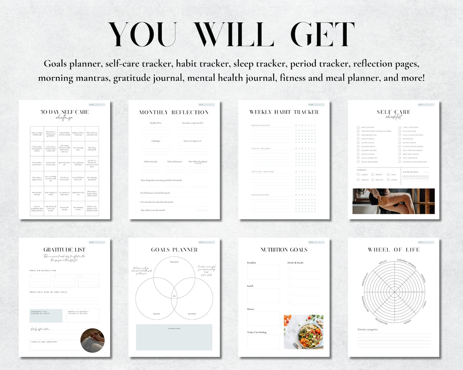 Wellness Planner Printable, Ultimate Self-care Digital Download, Goals ...