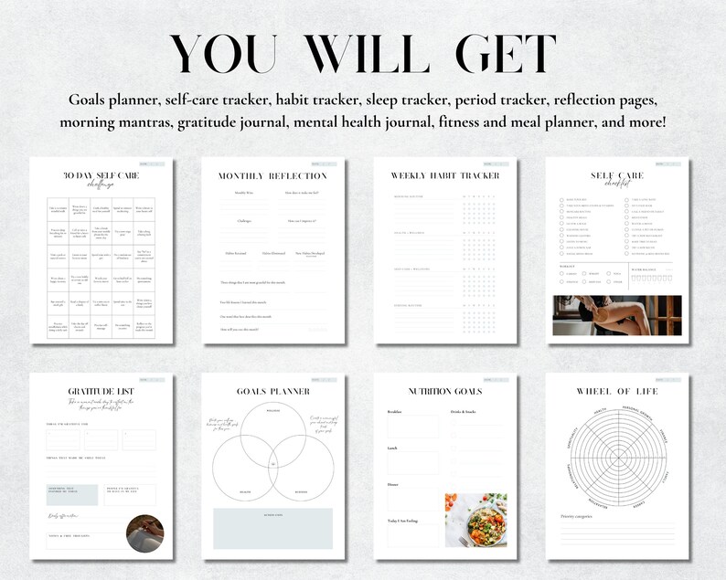 Wellness Planner Printable, Ultimate Self-care Digital Download, Goals ...