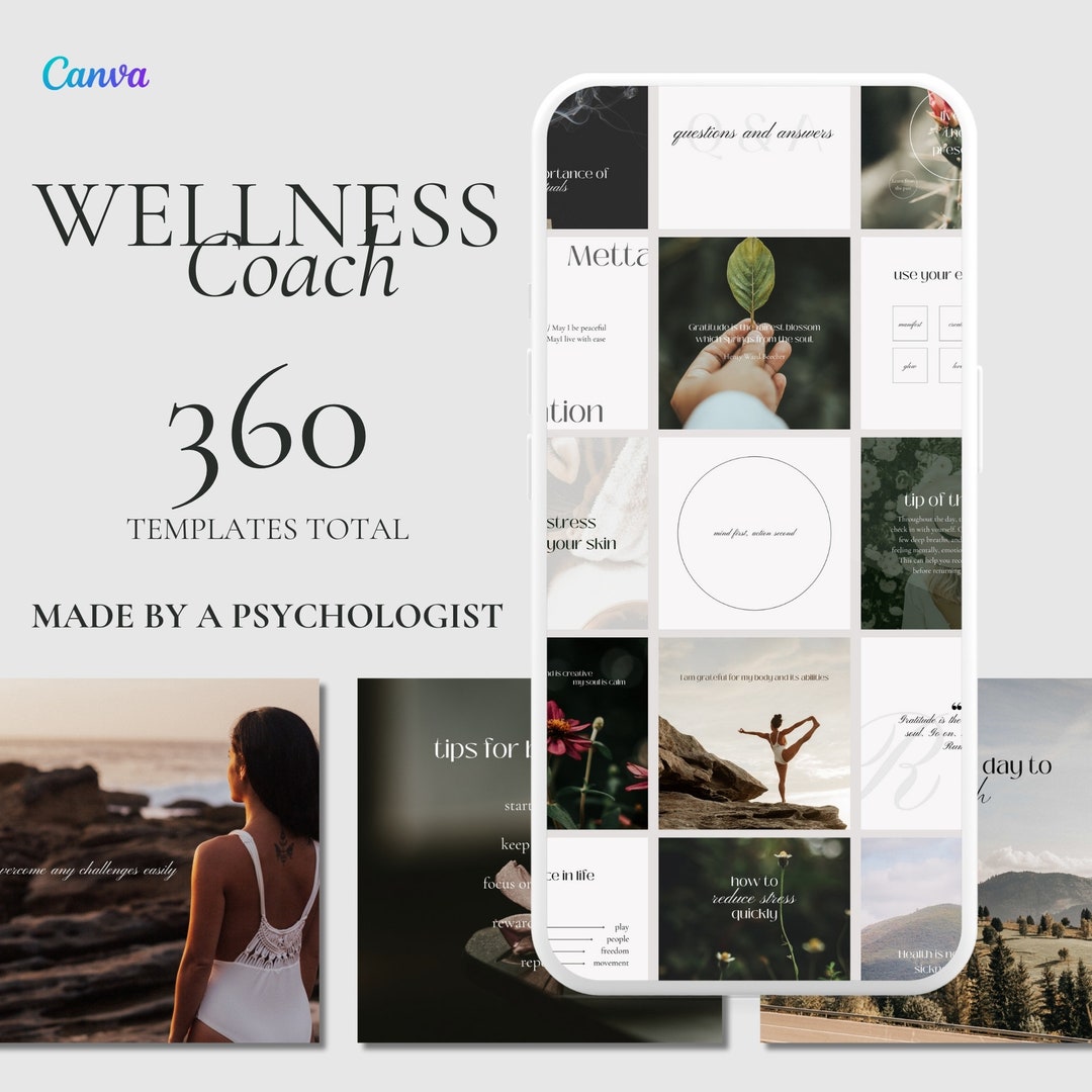 Wellness Coach Canva Template, Holistic Health Editable Instagram ...