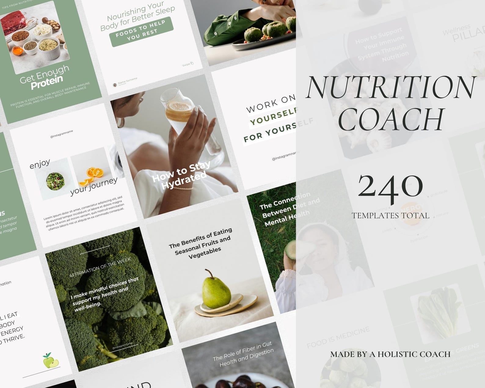 Nutrition Coach Canva Template, Nutritionist Editable Instagram ...