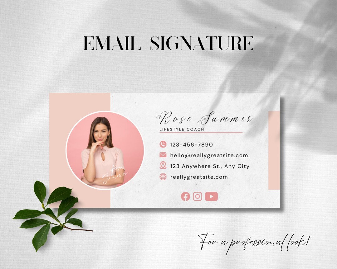 Email Signature Template Editable, Email Signature Template for Gmail ...