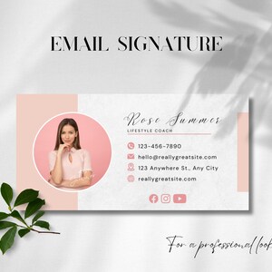 Email Signature Template Editable, Email Signature Template for Gmail ...