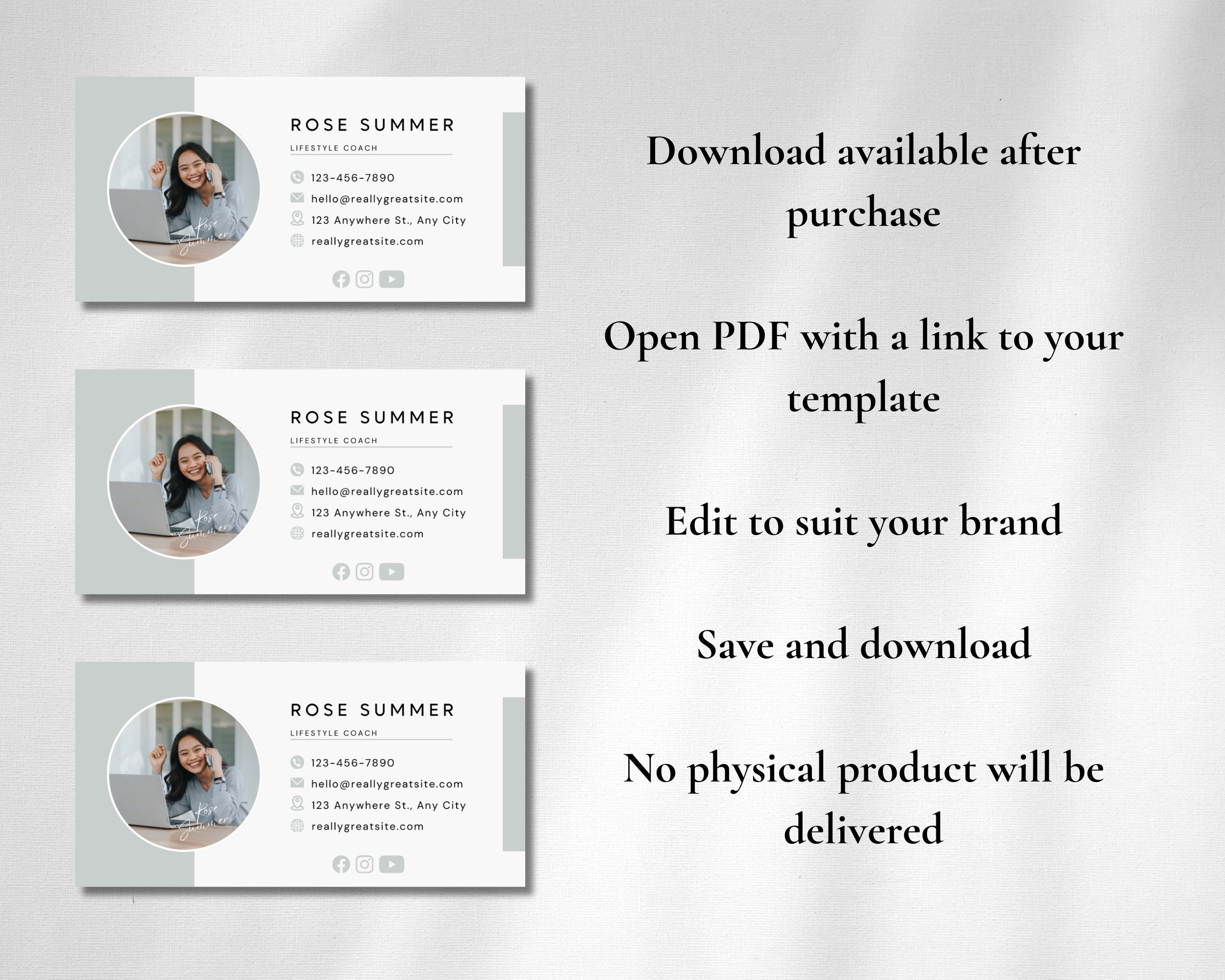 Email Signature Template, Coaching Email Signature, Minimalist ...