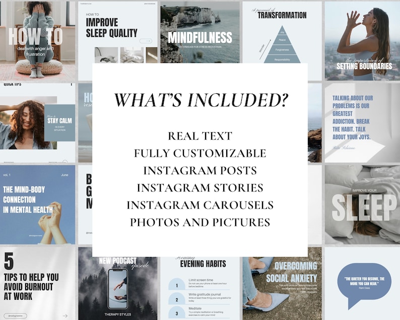 Mental Health Coach Canva Template, Psychologist Editable Instagram ...