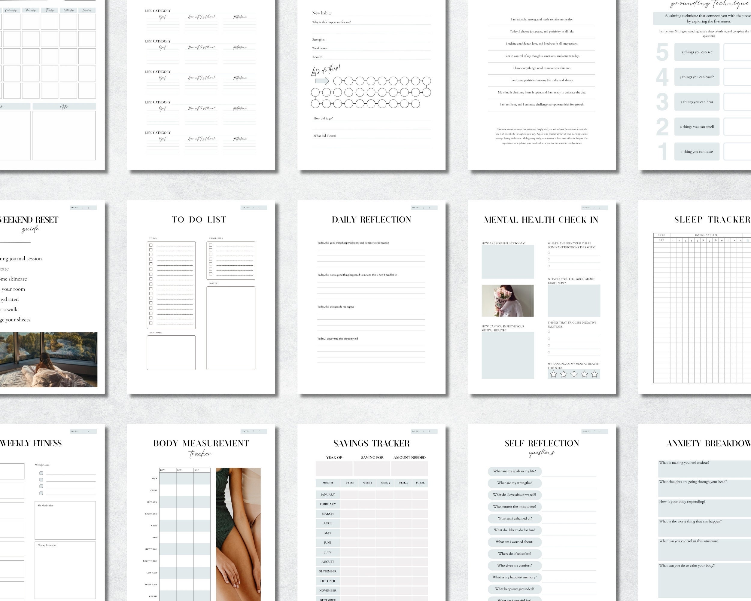 Wellness Planner Printable, Ultimate Self-care Digital Download, Goals ...