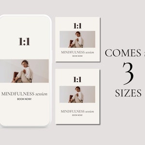 Mindfulness Instagram Template, Mindfulness Social Media Post, Editable ...