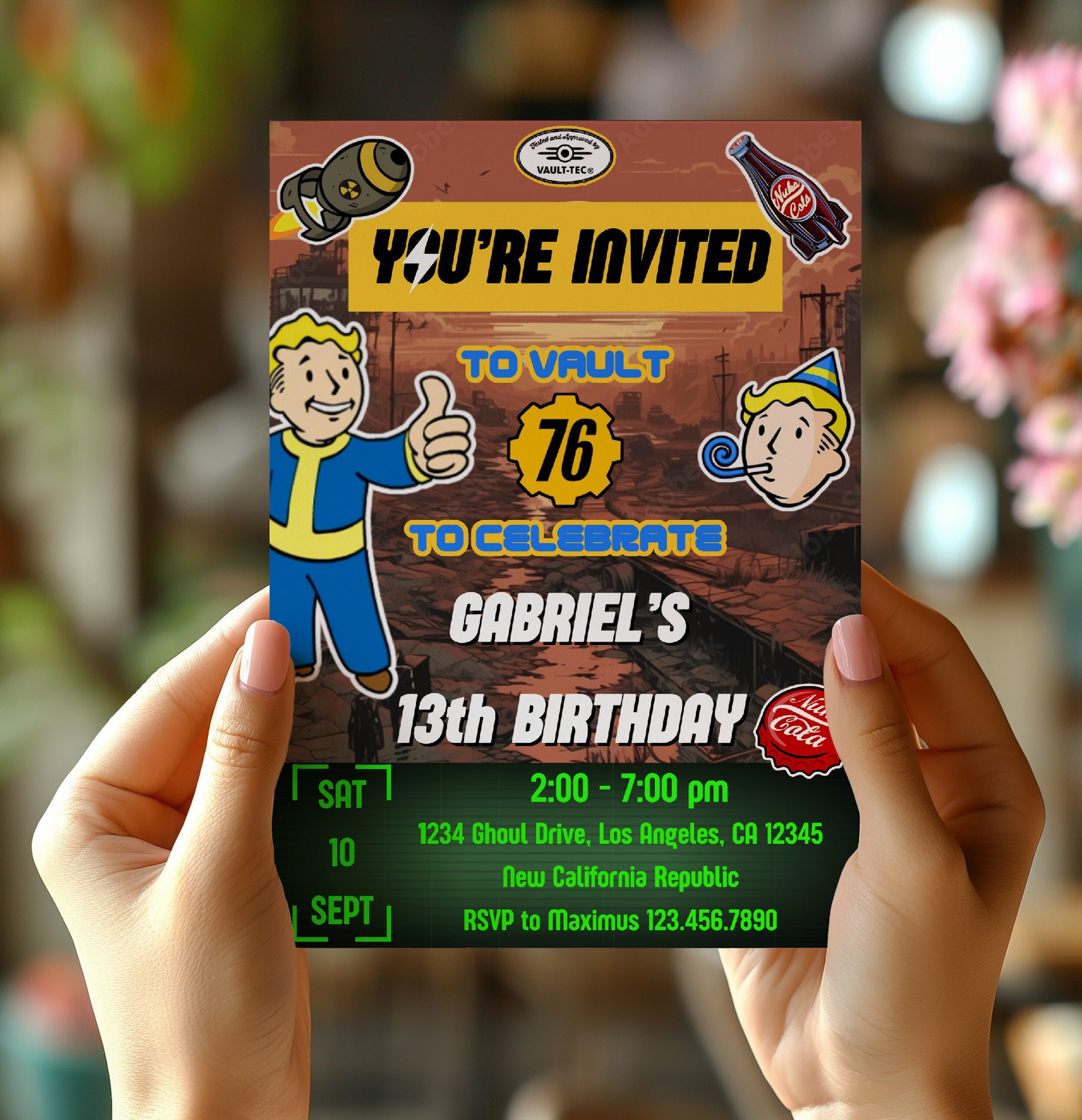 Editable Fallout Birthday Invitation Template, Digital Invitation ...