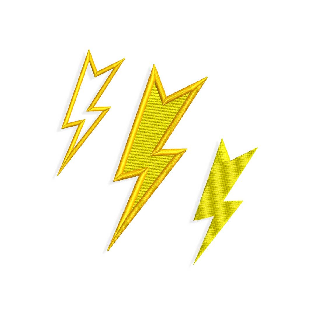 Lightning Embroidery Designs, Lightnings Embroidery Design. Multiple ...