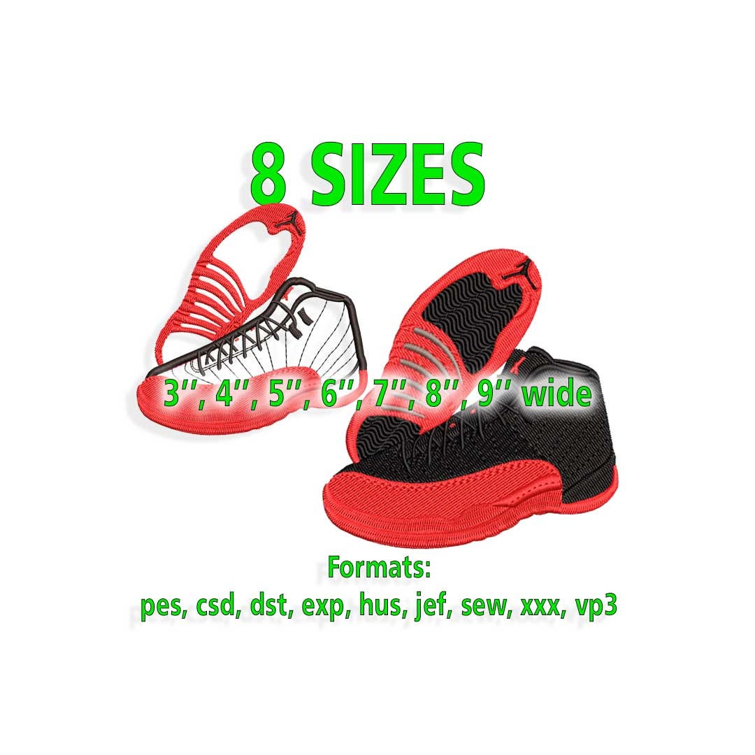 Sneaker Embroidery Designs, Sport Shoes Embroidery Design. Multiple ...