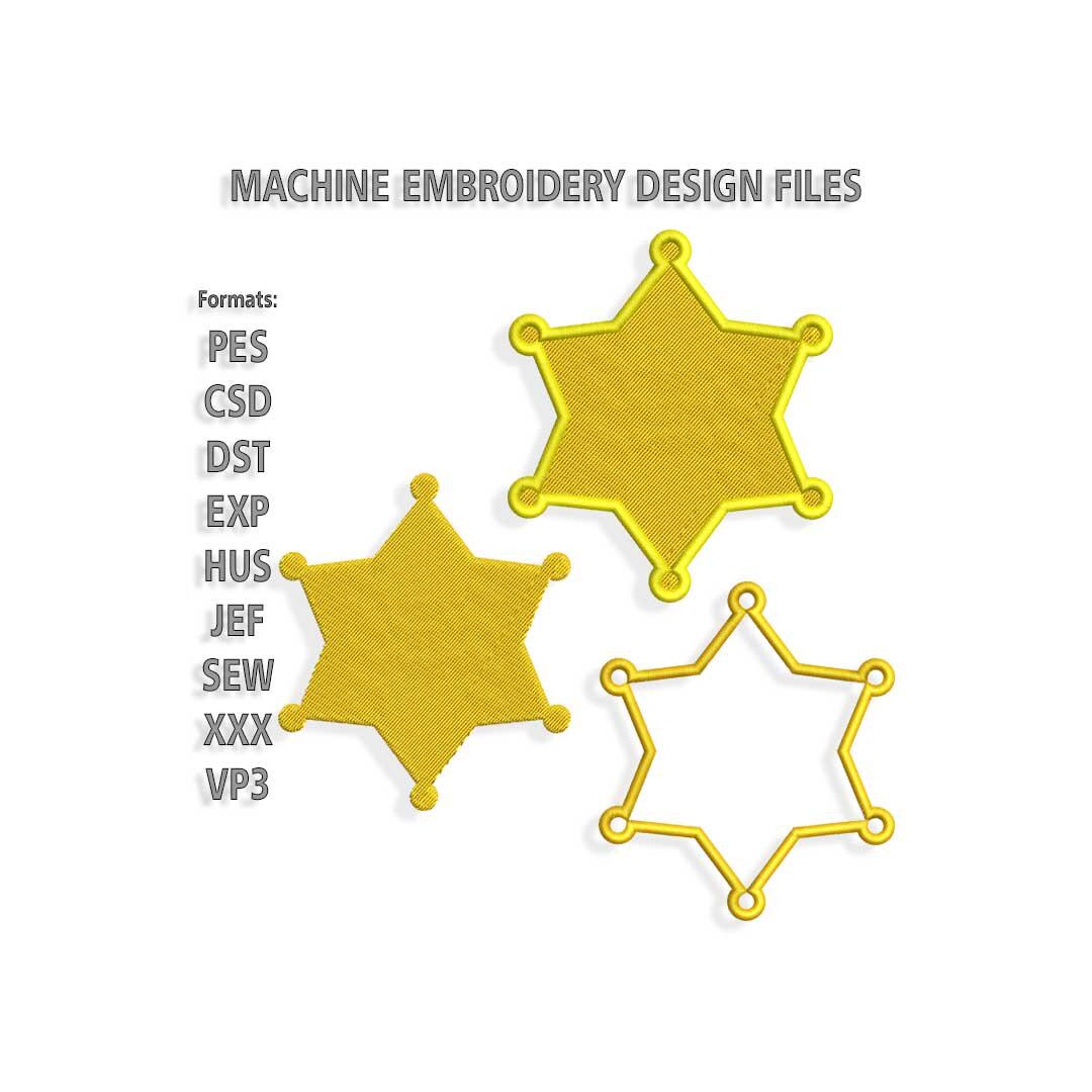Sheriff Embroidery Designs, Sheriff Star Embroidery Design. Multiple ...