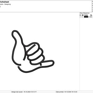 Shaka Sign Embroidery Designs, Jumbo Sign Embroidery Design. Multiple ...