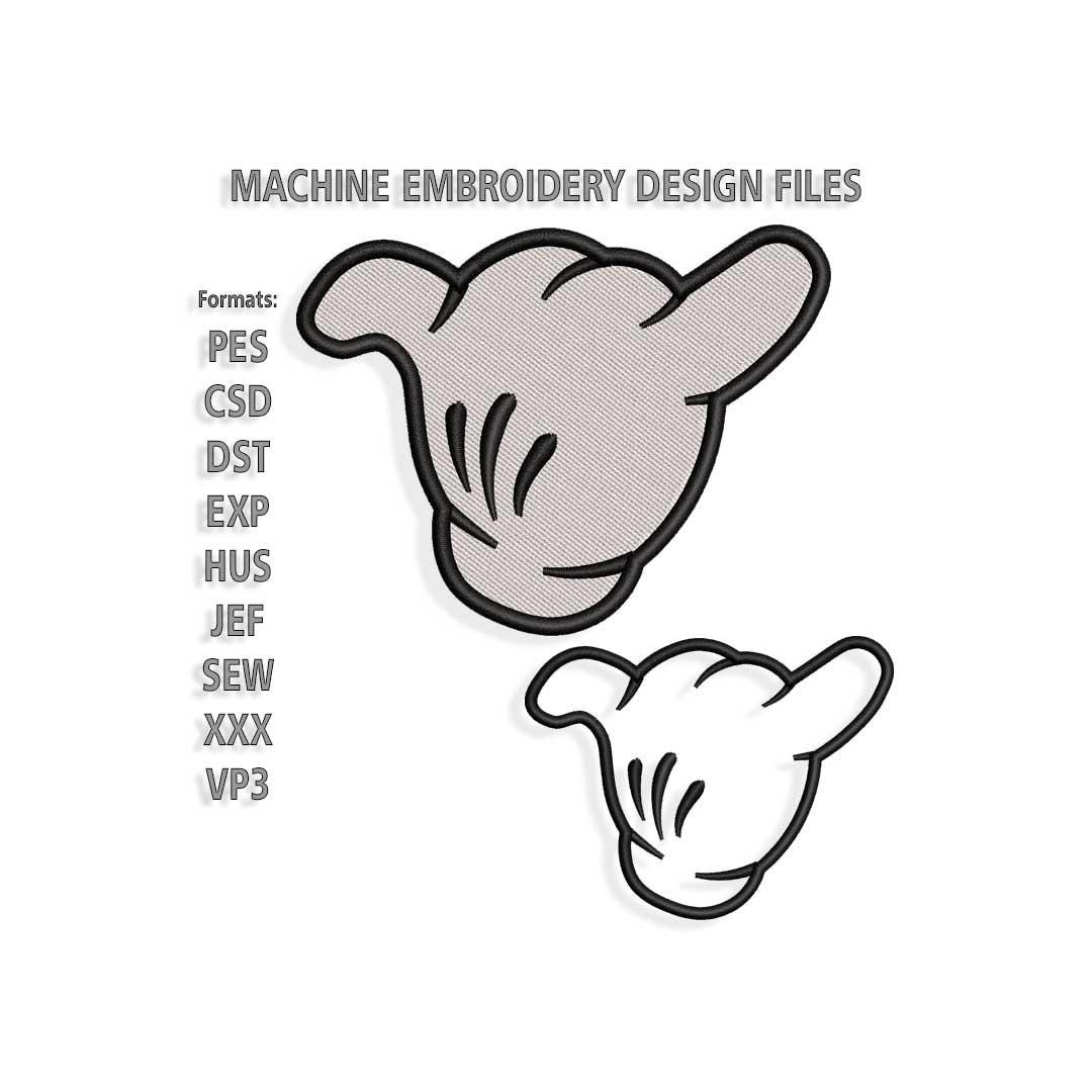 Mickey Mouse Hand Embroidery Designs, Shaka Embroidery Design. Sizes 1 ...