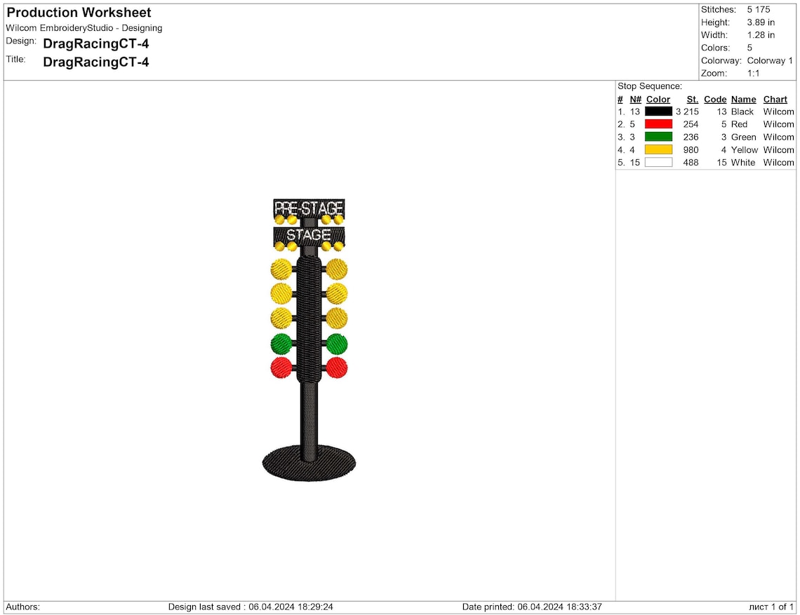Drag Racing Tree Embroidery Designs, Drag Racing Embroidery Design ...