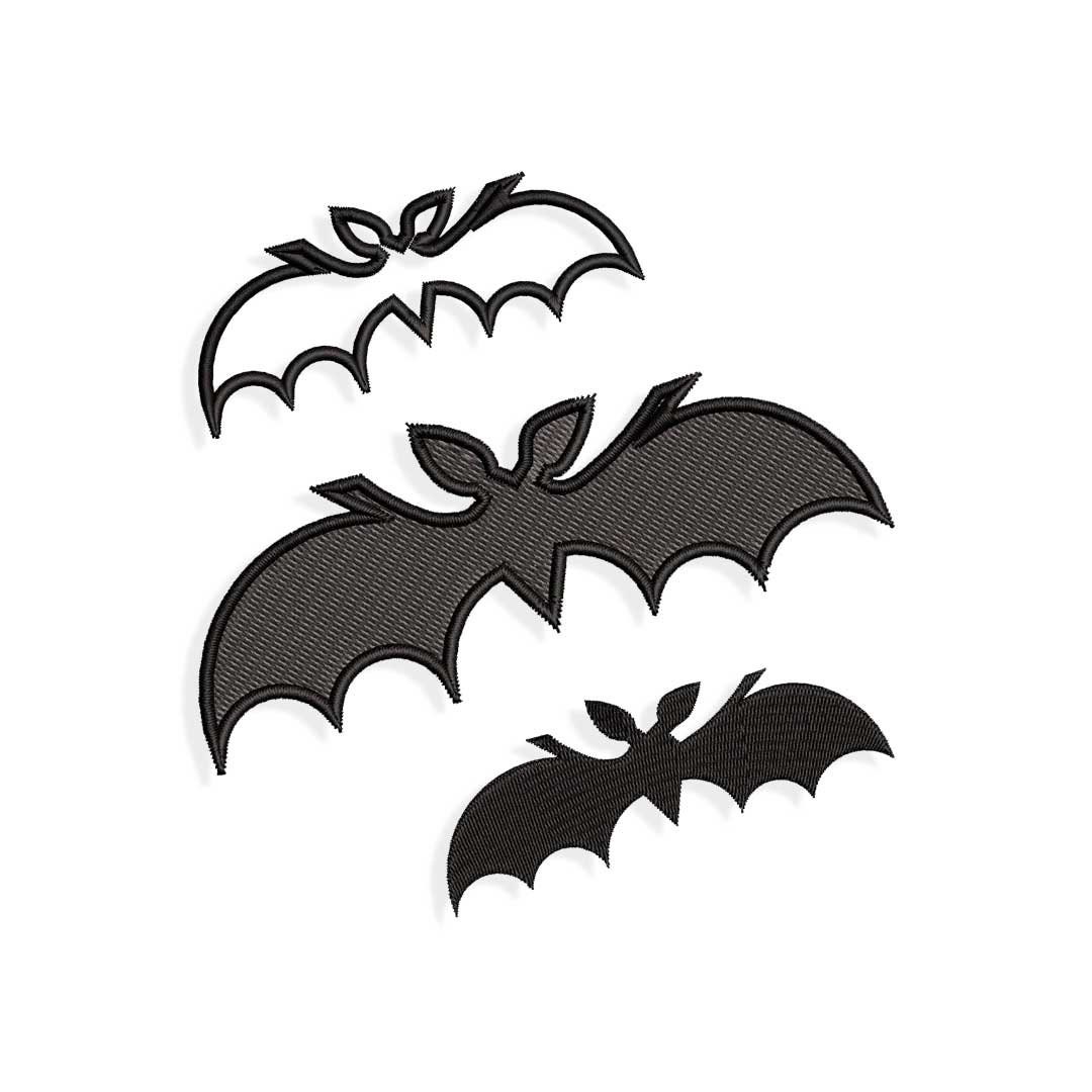 Bat Embroidery Designs, Halloween Embroidery Design. Multiple Sizes and ...