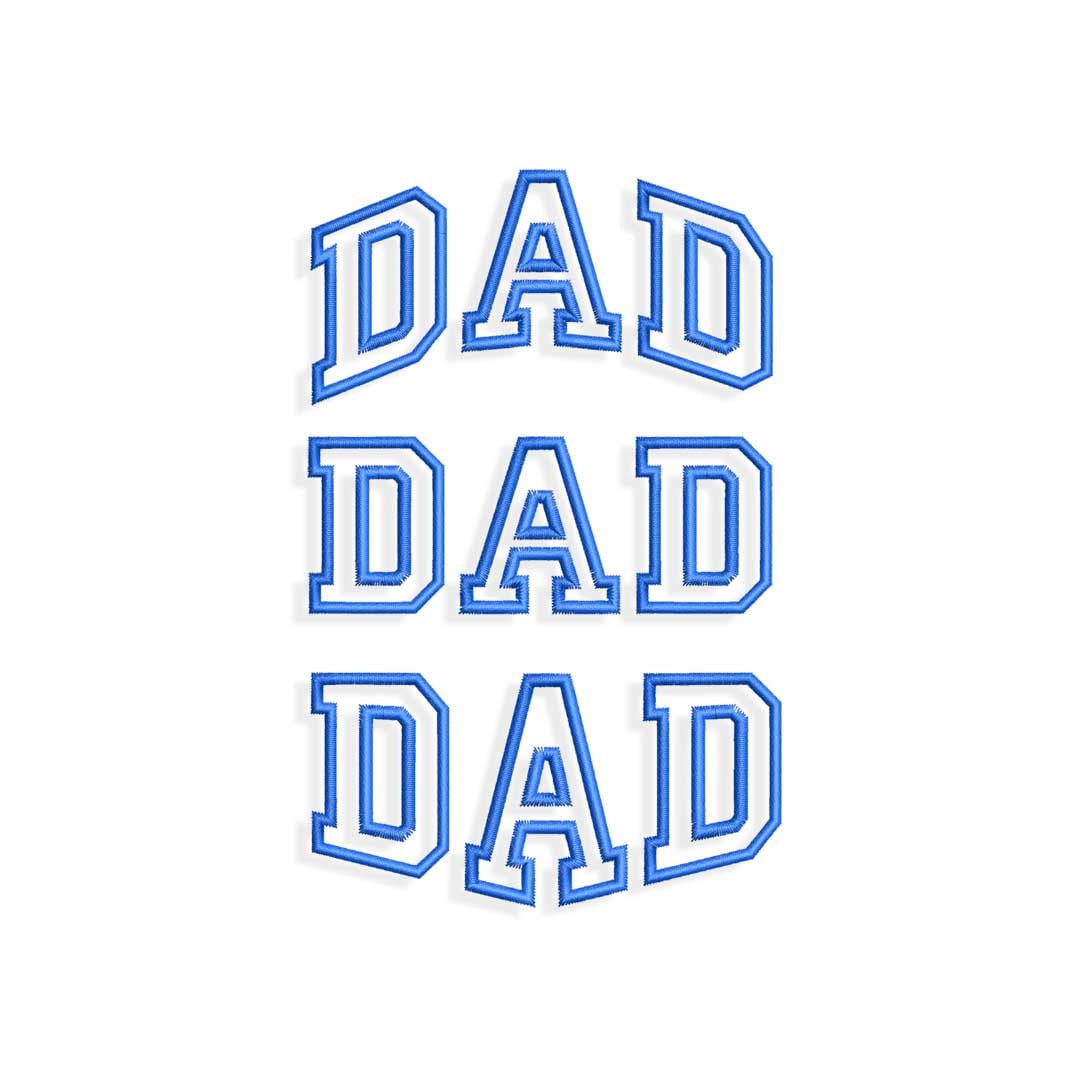 Bundle of Words Dad Embroidery Design Files. Sizes 1", 2", 3", 4", 5 ...