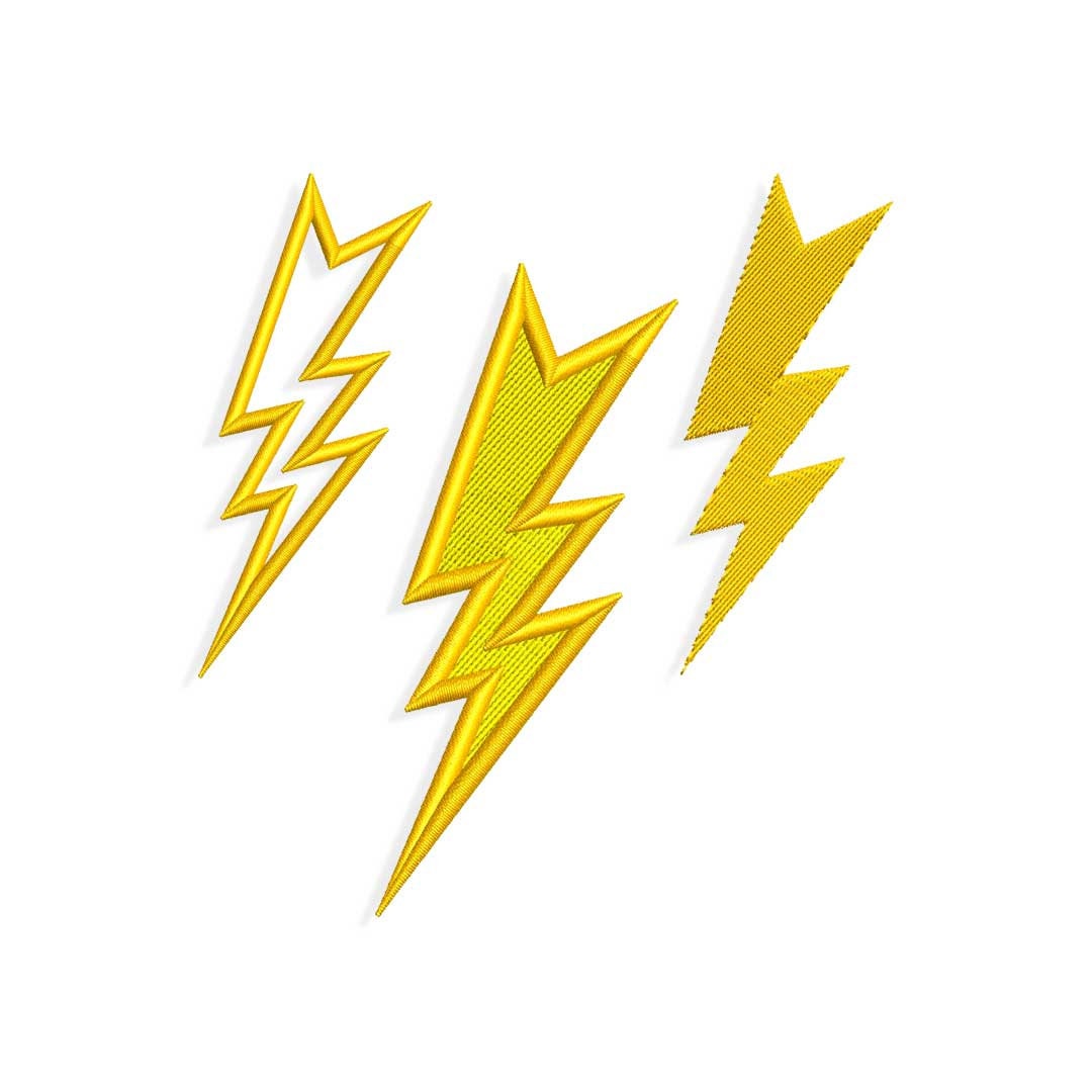 Lightning Embroidery Designs, Lightnings Embroidery Design. Multiple ...
