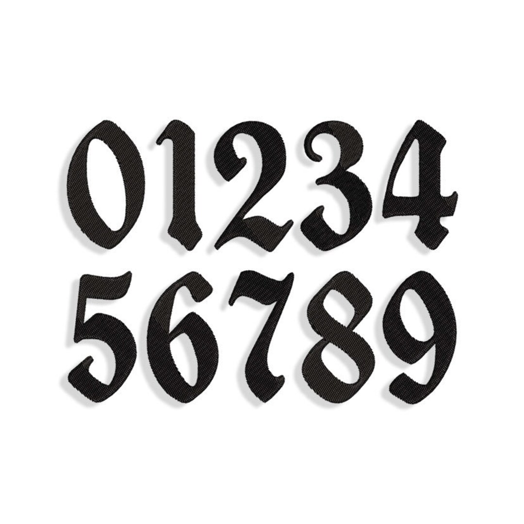Sport Numbers Embroidery Designs, Numbers Embroidery Design. Multiple ...