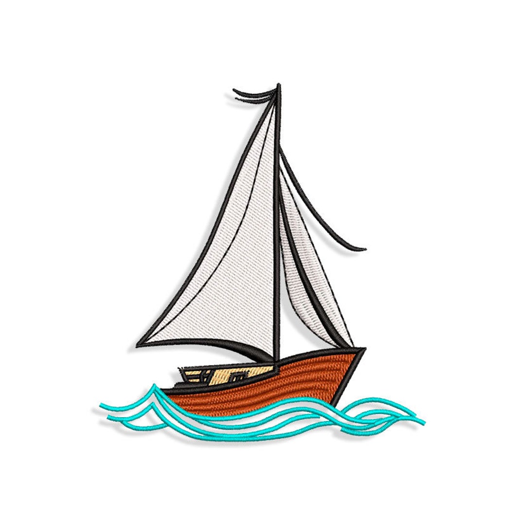 Sailboat Embroidery Designs, Boat Embroidery Design. Multiple Sizes and ...