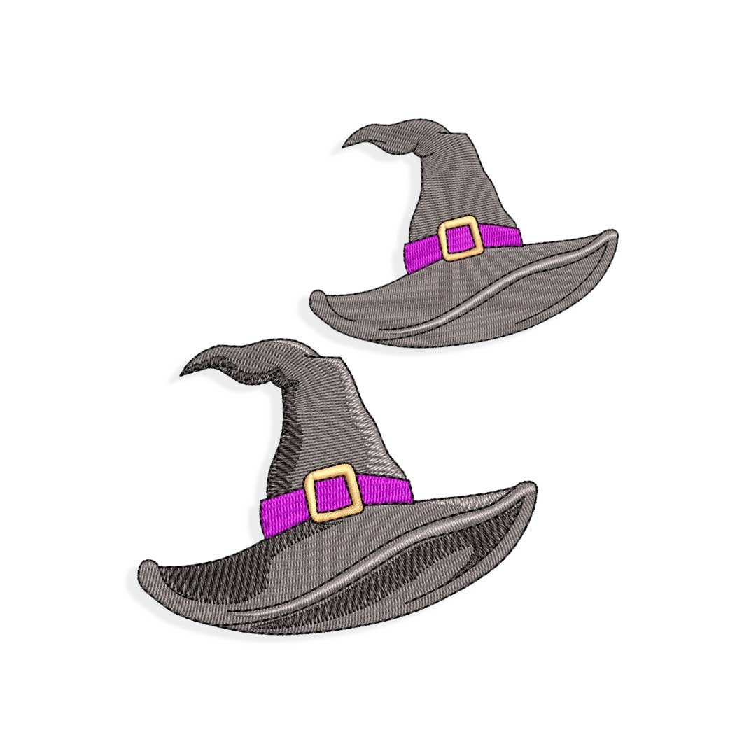 Witch Hat Embroidery Design Files. Sizes 2", 3", 4", 5", 6", 7", 8" and ...