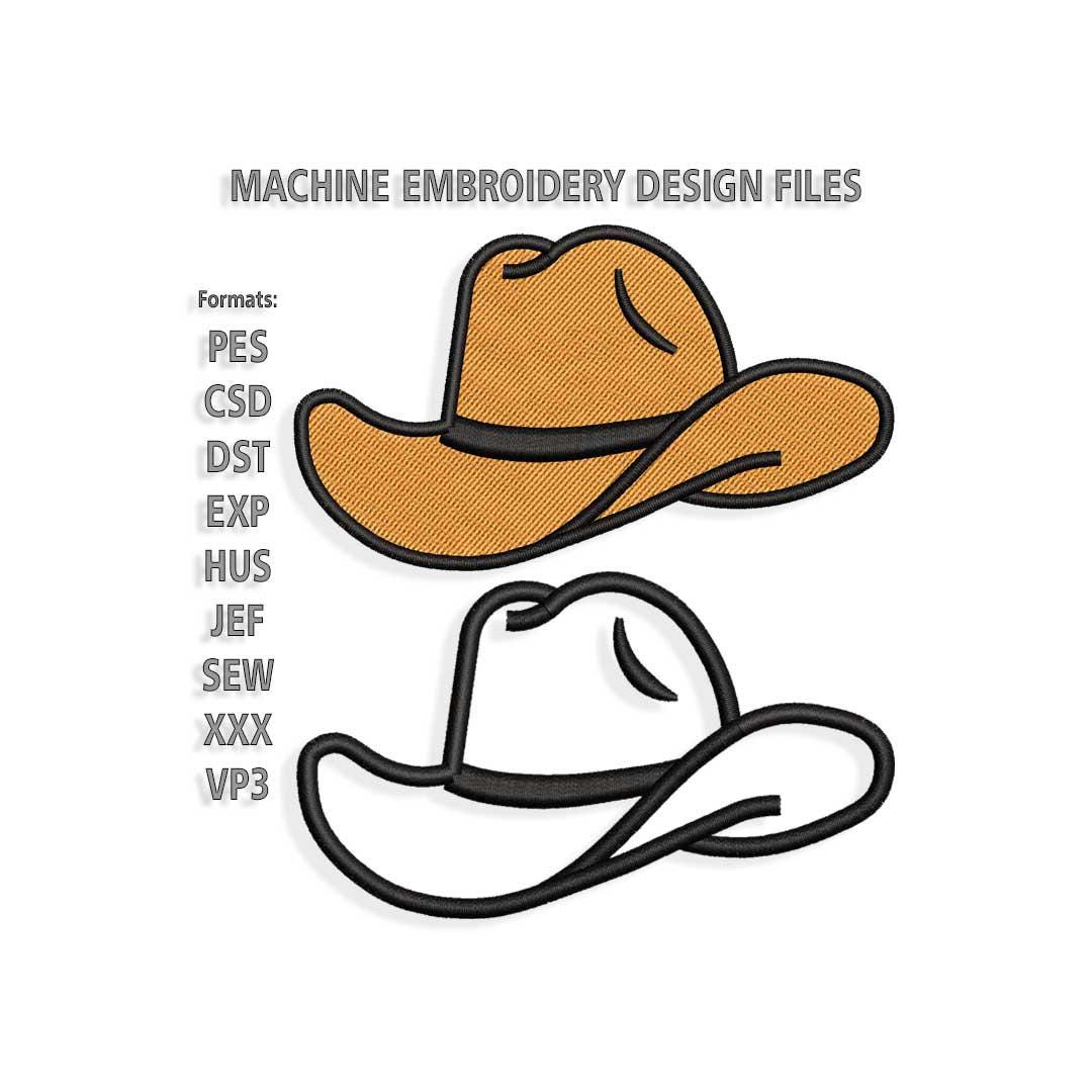 Cowboy Hat Embroidery Designs, Cowboy Embroidery Design. Sizes 1", 2 ...