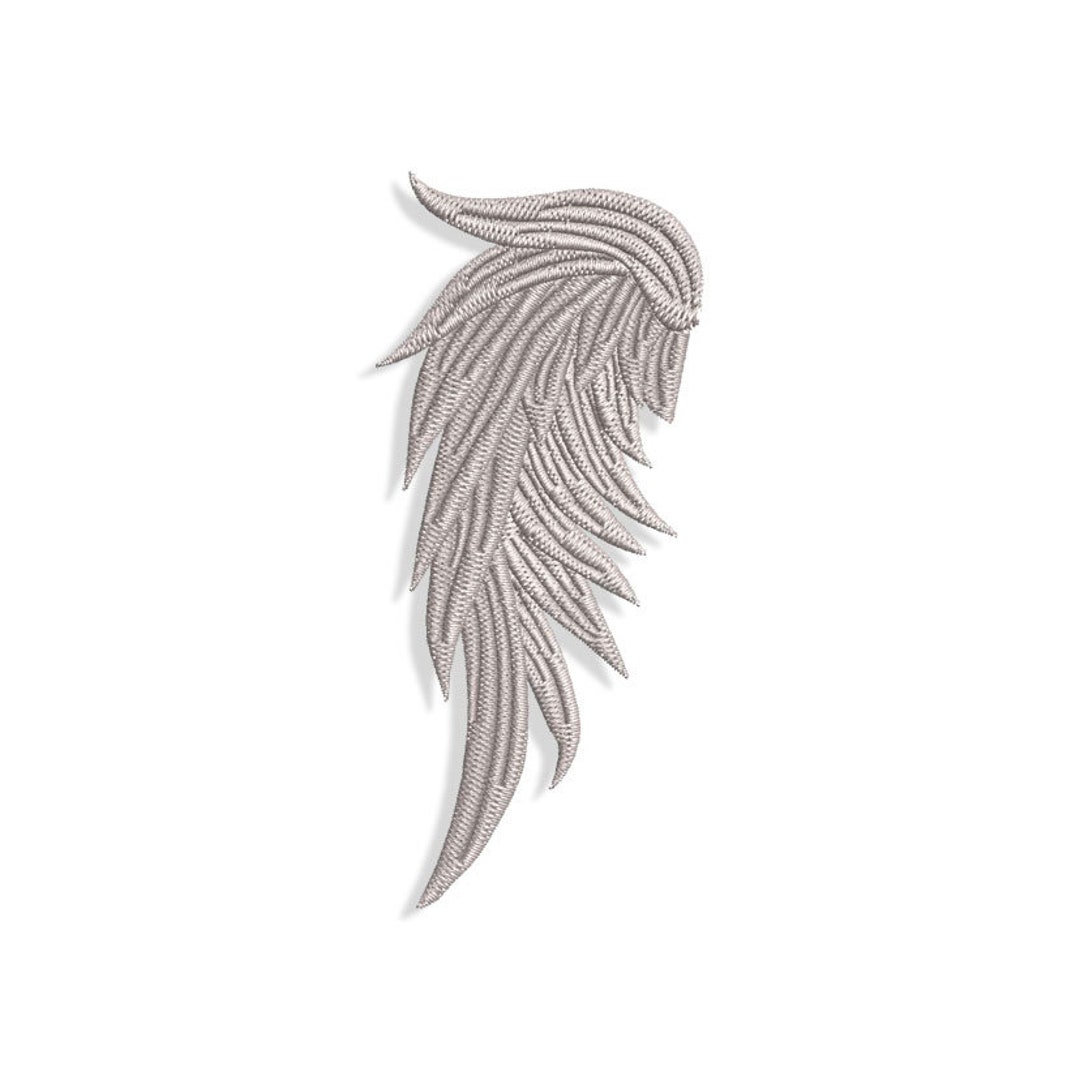 Wing Embroidery Design Files. Sizes 1", 2", 3", 4", 5", 6", 7", 8" and ...