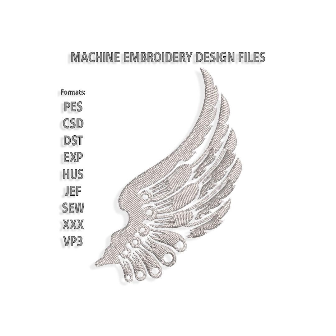 Angel Wings Embroidery Design Files. Sizes 2", 3", 4", 5", 6", 7", 8 ...