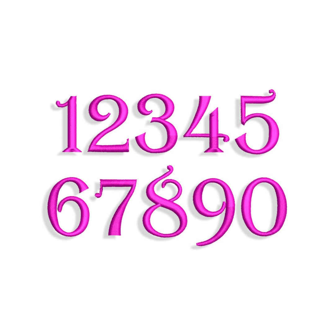 Sport Numbers Embroidery Designs, Numbers Embroidery Design. Multiple ...
