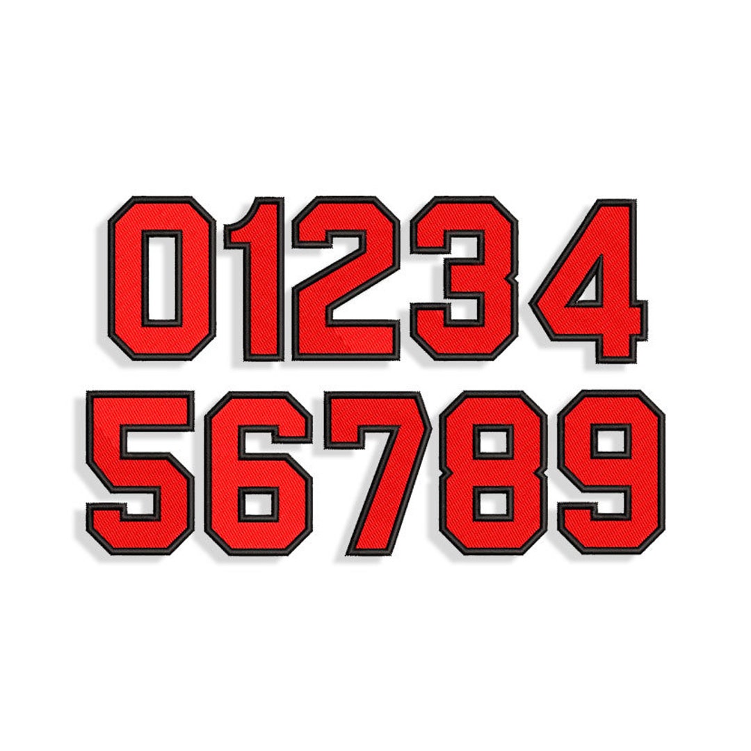 Sport Numbers Embroidery Designs, Numbers Embroidery Design. Sizes 1 ...