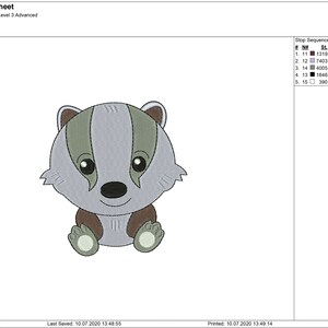 Baby Badger Embroidery Designs, Badger Embroidery Design. Multiple ...