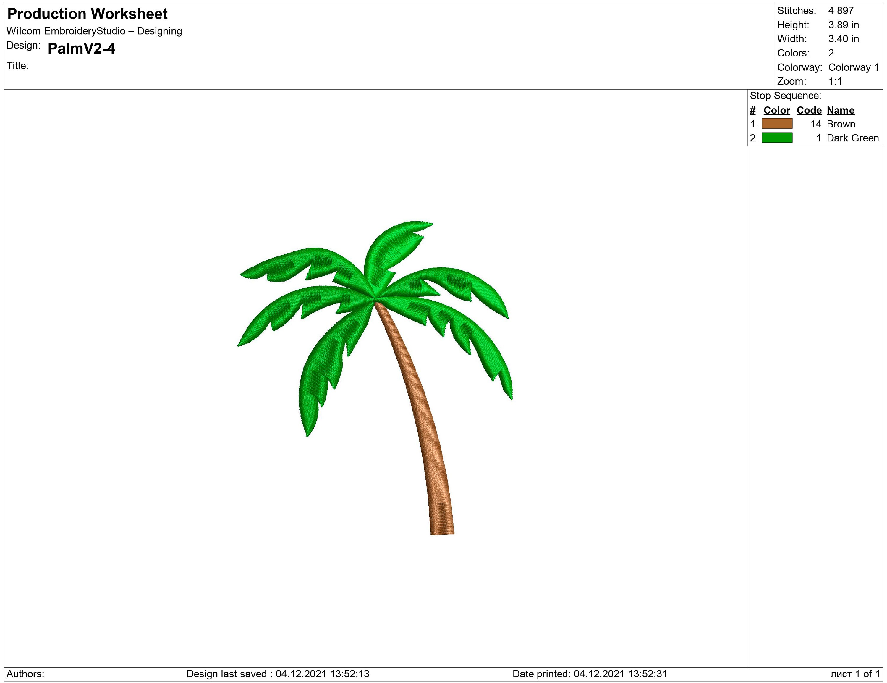 Palm Tree Embroidery Designs, Palm Embroidery Design. Multiple Sizes ...