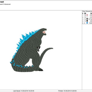 Godzilla Embroidery Designs, Dragons Embroidery Design. Multiple Sizes ...