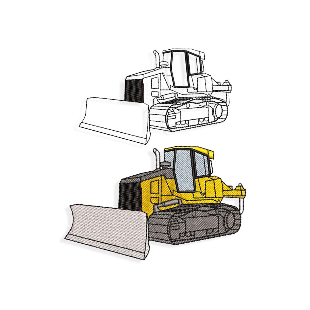 Tractor Embroidery Designs, Bulldozer Embroidery Design. Multiple Sizes ...